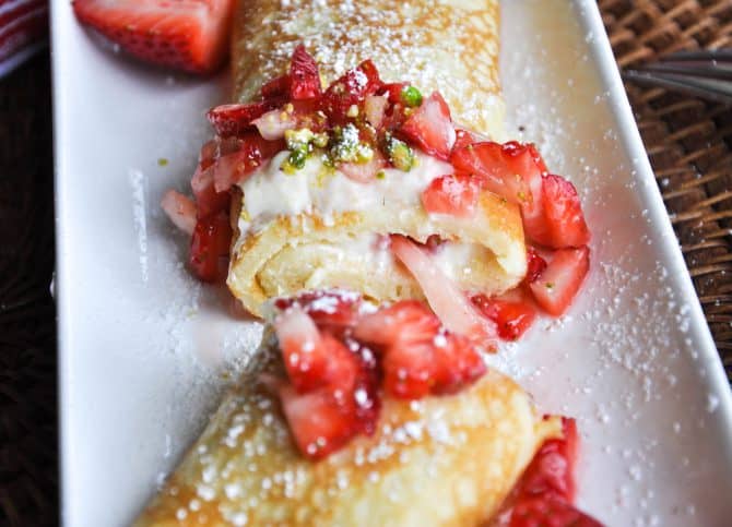 Lemon Crepes With Strawberries & Pistachios - The Best Crepe Recipe ...