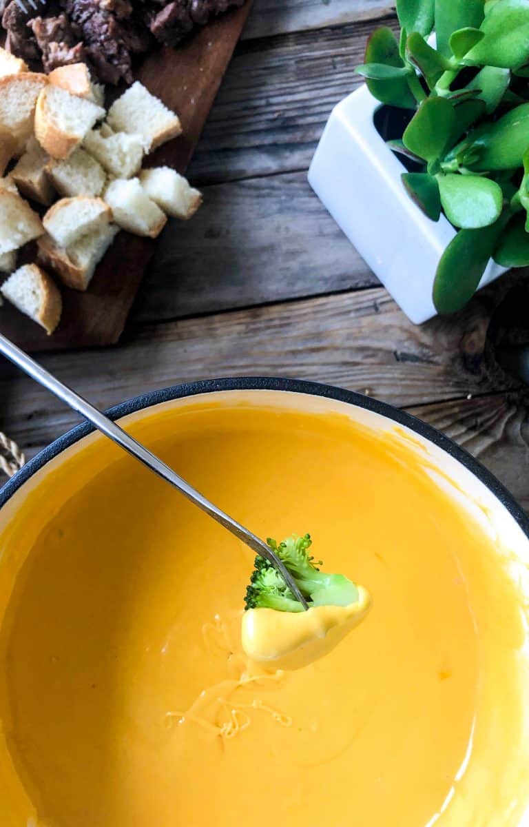 Easy Garlic Cheddar Fondue Recipe - California Grown