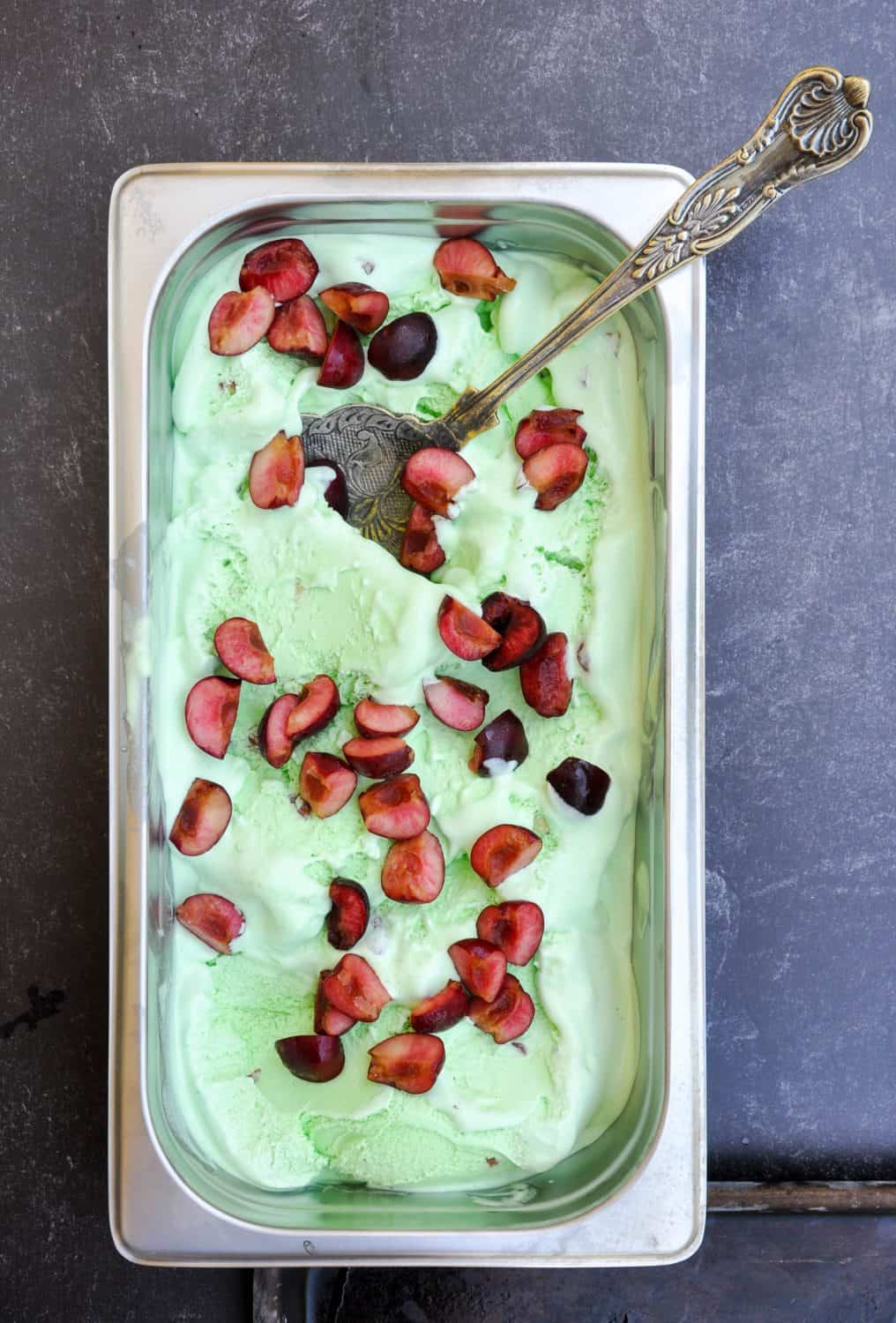 Deconstructed California Spumoni Ice Cream with Fresh Cherries ...