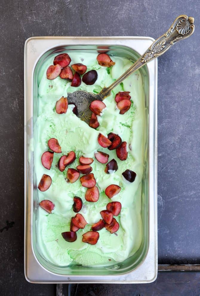 Deconstructed California Spumoni Ice Cream with Fresh Cherries ...