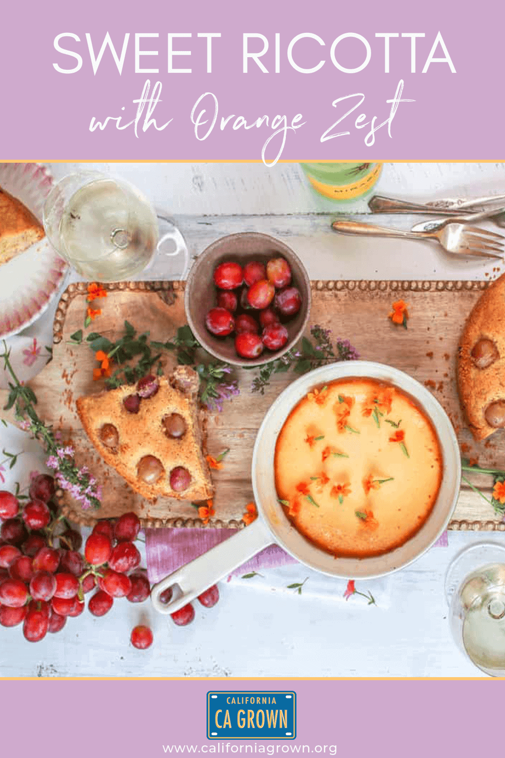 Sweet Baked Ricotta with Orange Zest - California Grown