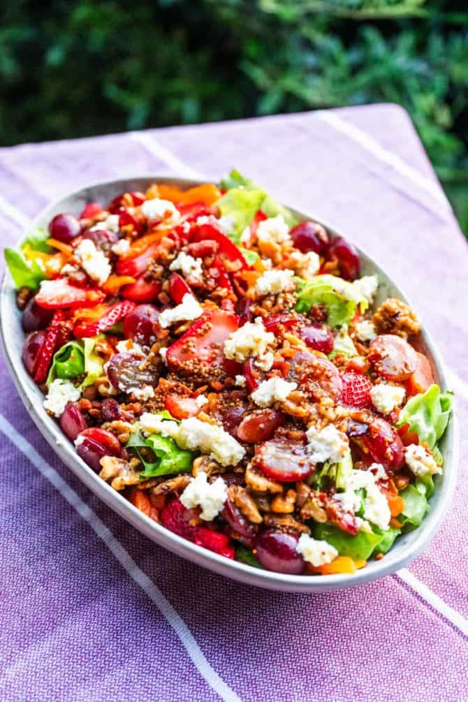 A Super Delicious Arugula Salad with Melons and Grapes - California Grown