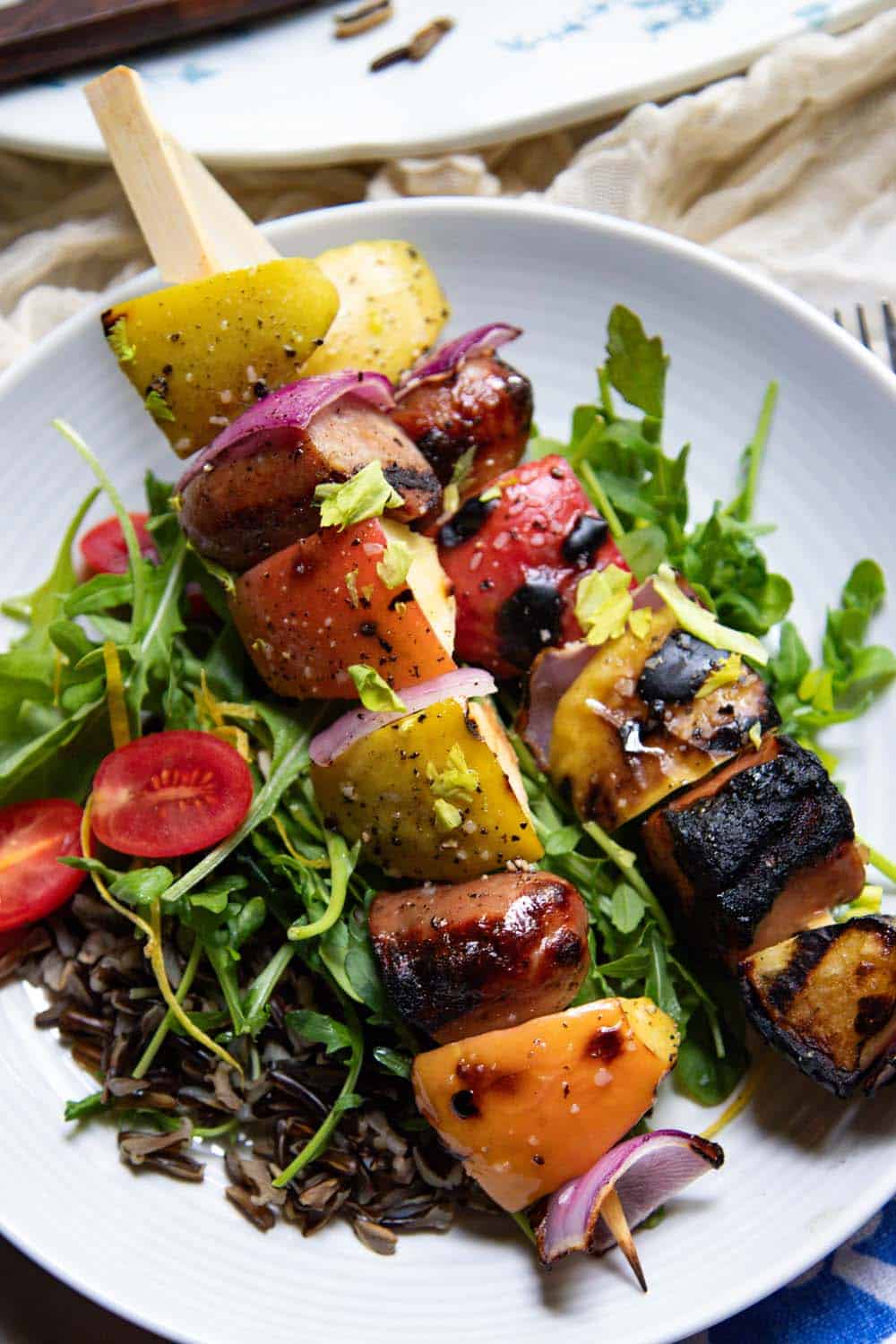 An Easy Recipe for Skewers with Apples & Onion - California Grown