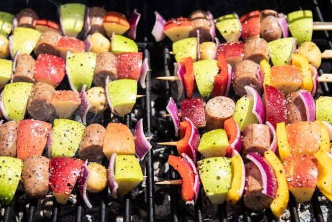 An Easy Recipe for Skewers with Apples & Onion - California Grown
