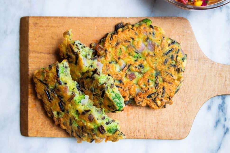 Veggie Loaded Wild Rice Cakes + Sweet Corn Tomato Relish - California Grown