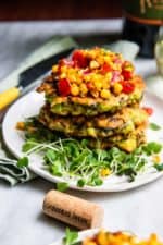 Veggie Loaded Wild Rice Cakes + Sweet Corn Tomato Relish - California Grown