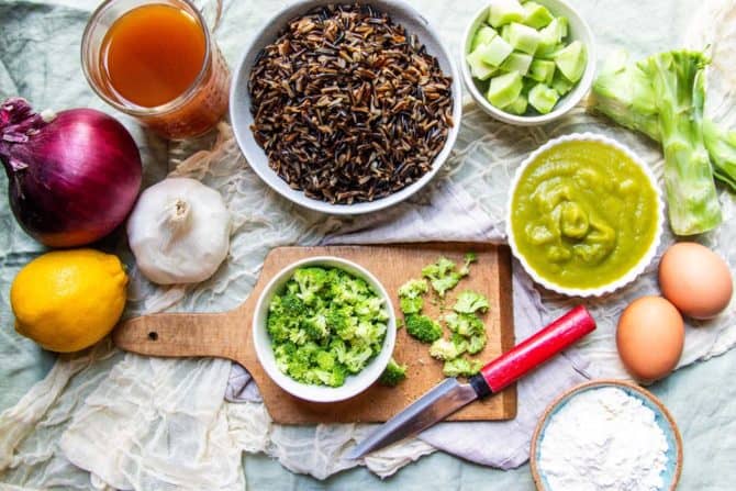 Veggie Loaded Wild Rice Cakes + Sweet Corn Tomato Relish - California Grown
