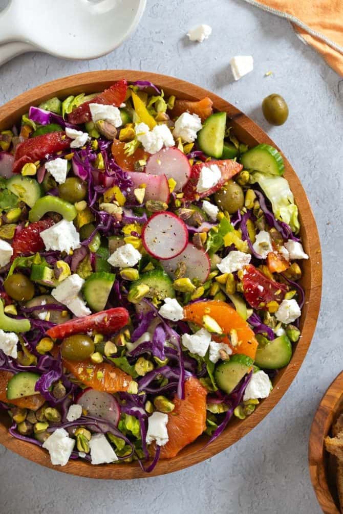 A Crunchy Rainbow Salad with Citrus-Shallot Vinaigrette Recipe ...